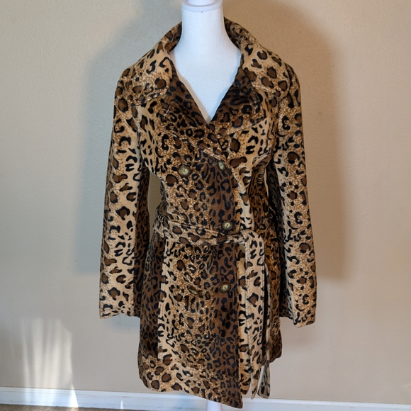 VENUS | Jackets & Coats | Venus Leopard Print Trench Coat | Poshmark